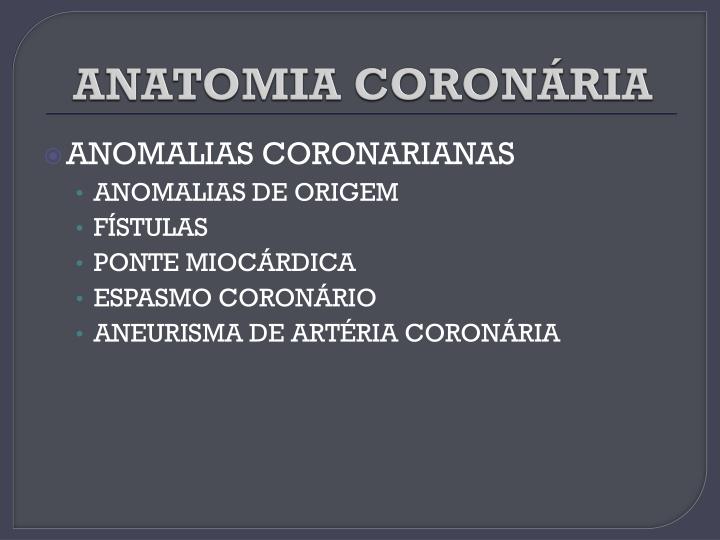PPT - ANATOMIA CORONÁRIA PowerPoint Presentation - ID:4454234