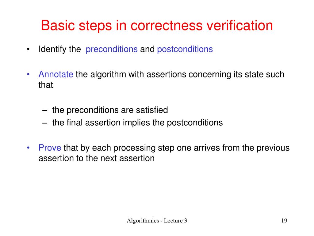 Ppt Lecture 3 Verification Of Algorithms Correctness Powerpoint Presentation Id4454847 5554