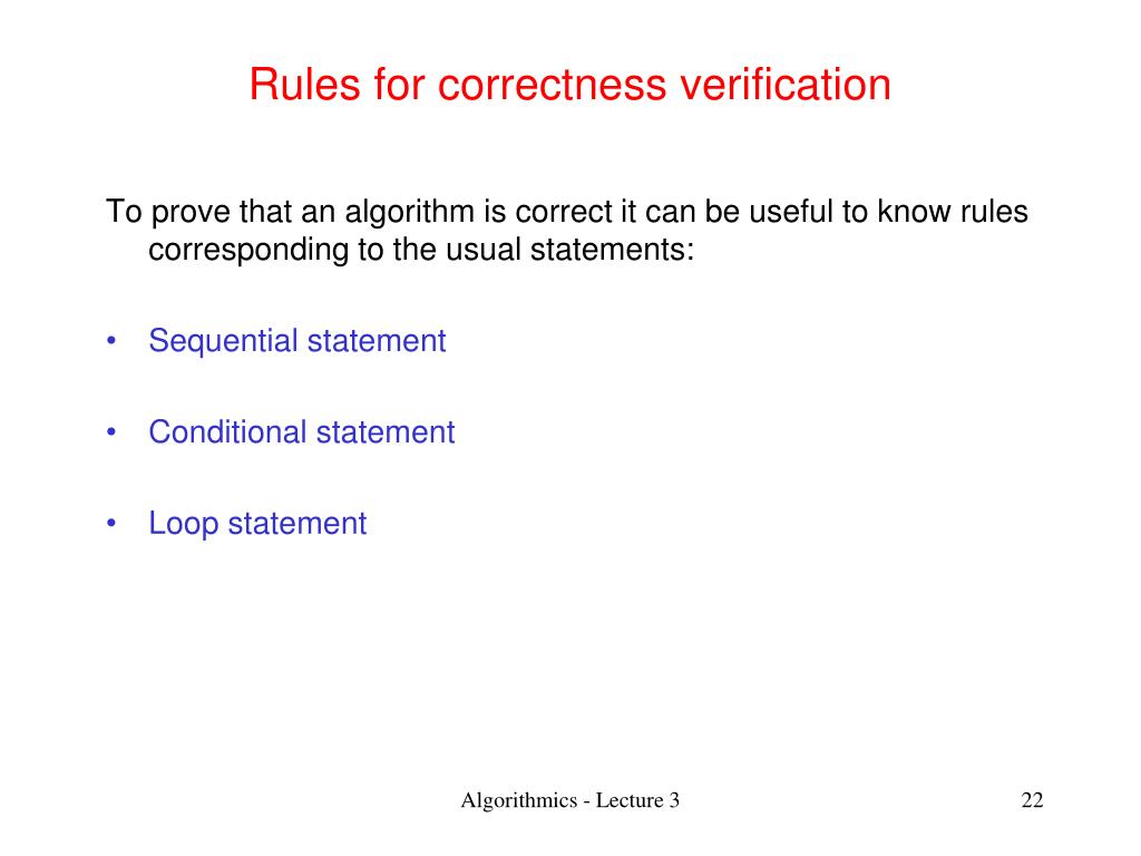 Ppt Lecture 3 Verification Of Algorithms Correctness Powerpoint Presentation Id4454847