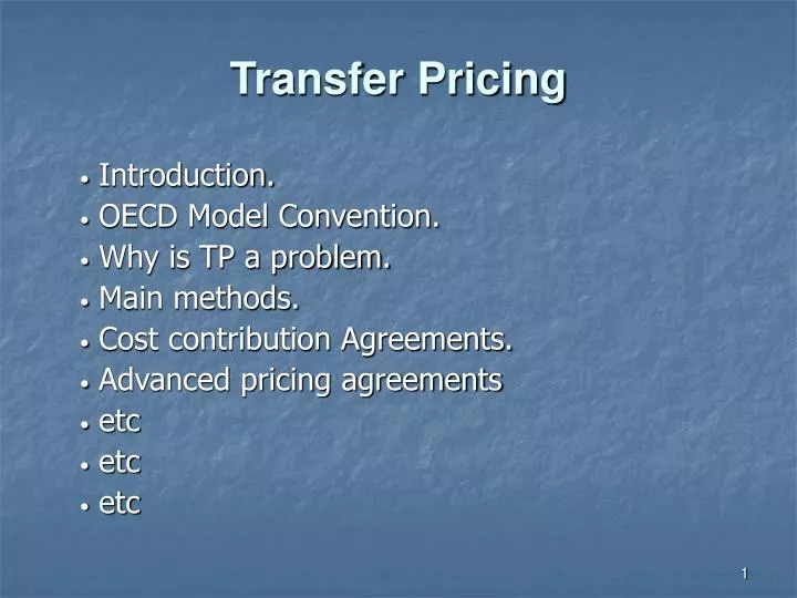 PPT - Transfer Pricing PowerPoint Presentation, free download - ID:4457224