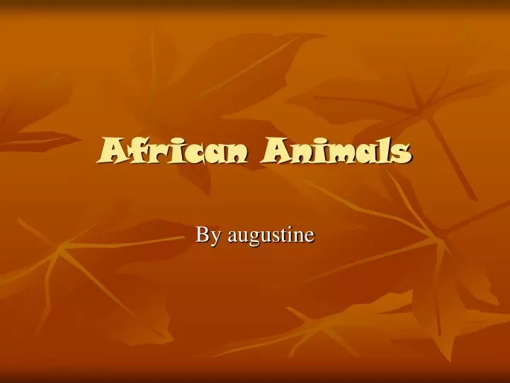 PPT - African Animals PowerPoint Presentation, free download - ID:4457374