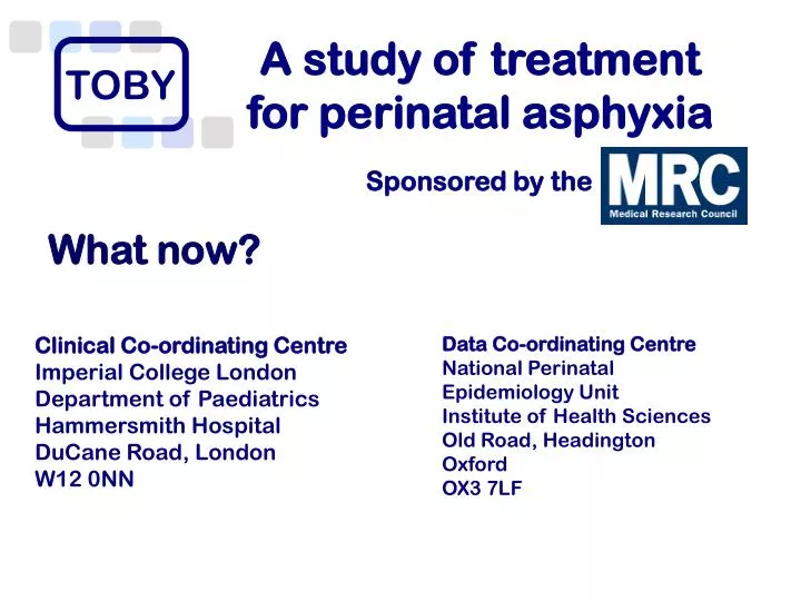 PPT - A study of treatment for perinatal asphyxia PowerPoint ...