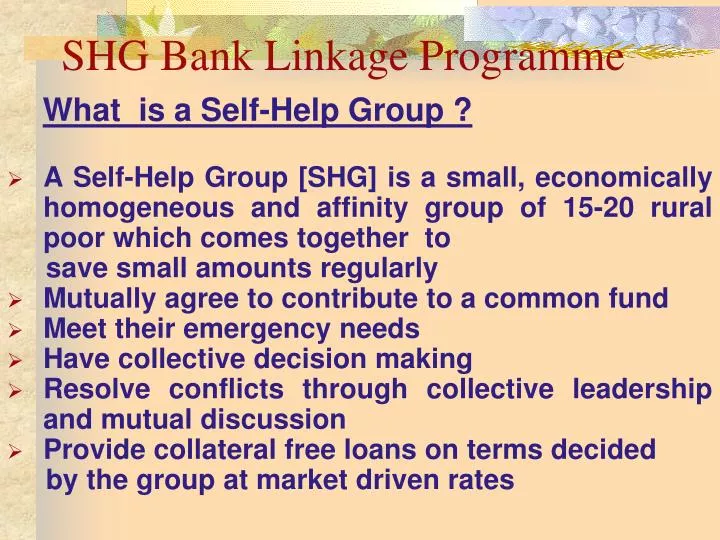 PPT - SHG Bank Linkage Programme PowerPoint Presentation, free download ...
