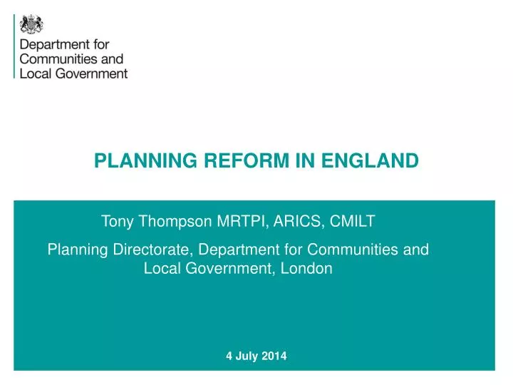 PPT - PLANNING REFORM IN ENGLAND PowerPoint Presentation, free download ...