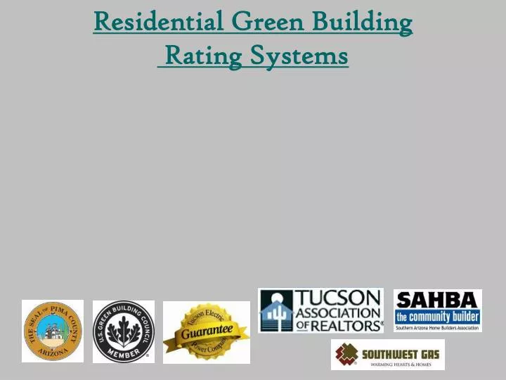 PPT - Residential Green Building Rating Systems PowerPoint Presentation ...