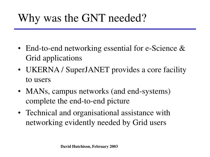 PPT - Why was the GNT needed? PowerPoint Presentation, free download ...