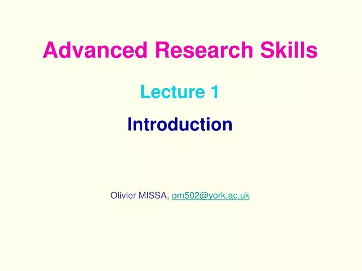 PPT - Lecture 1 Introduction PowerPoint Presentation, free download - ID:4461745