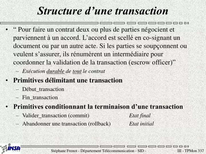 PPT - Structure d’une transaction PowerPoint Presentation, free ...