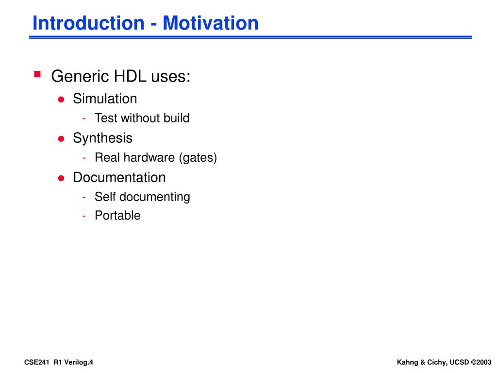 Ppt Cse241 Vlsi Digital Circuits Winter 2003 Recitation 1 Verilog Introduction Powerpoint
