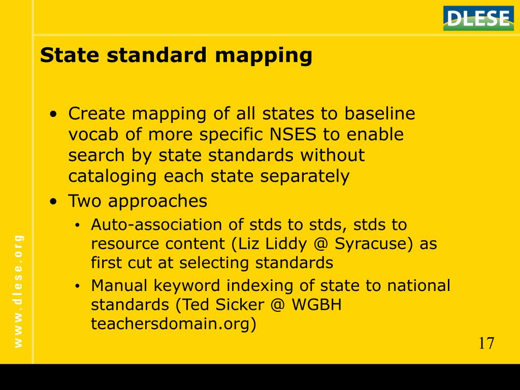 PPT - Cataloging and Searching by Standards in DLESE PowerPoint ...