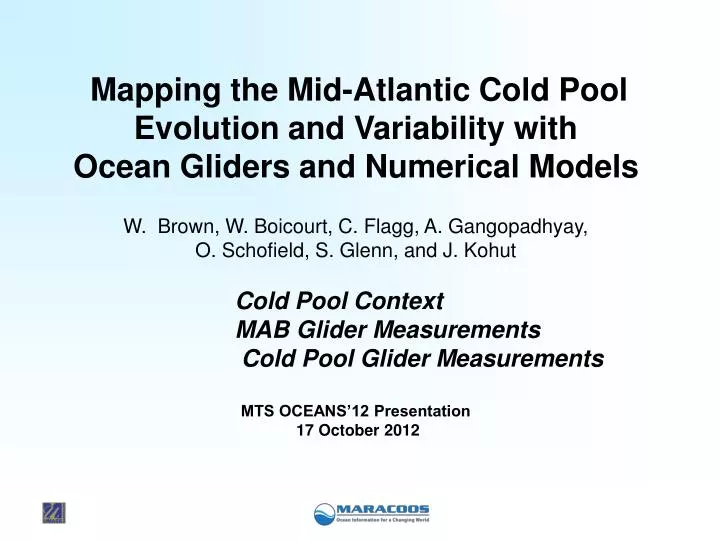 PPT - Mapping the Mid-Atlantic Cold Pool Evolution and Variability with ...