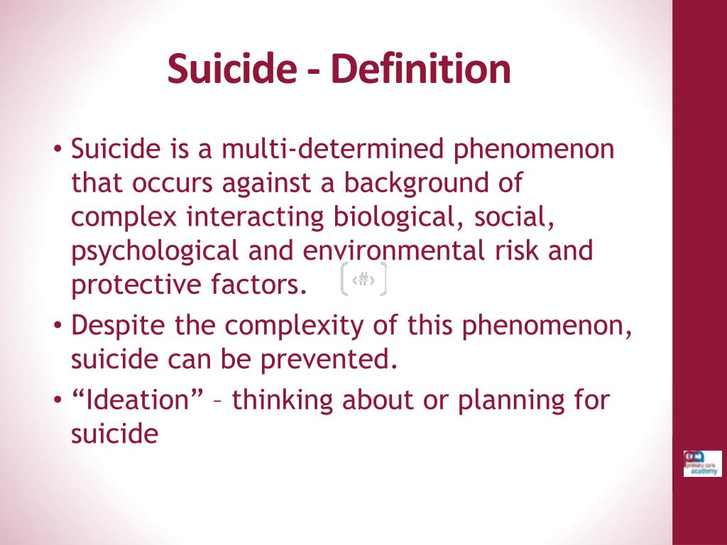 PPT - SUICIDE AND SEVERE SELF HARM PREVENTION IN PRIMARY CARE ...