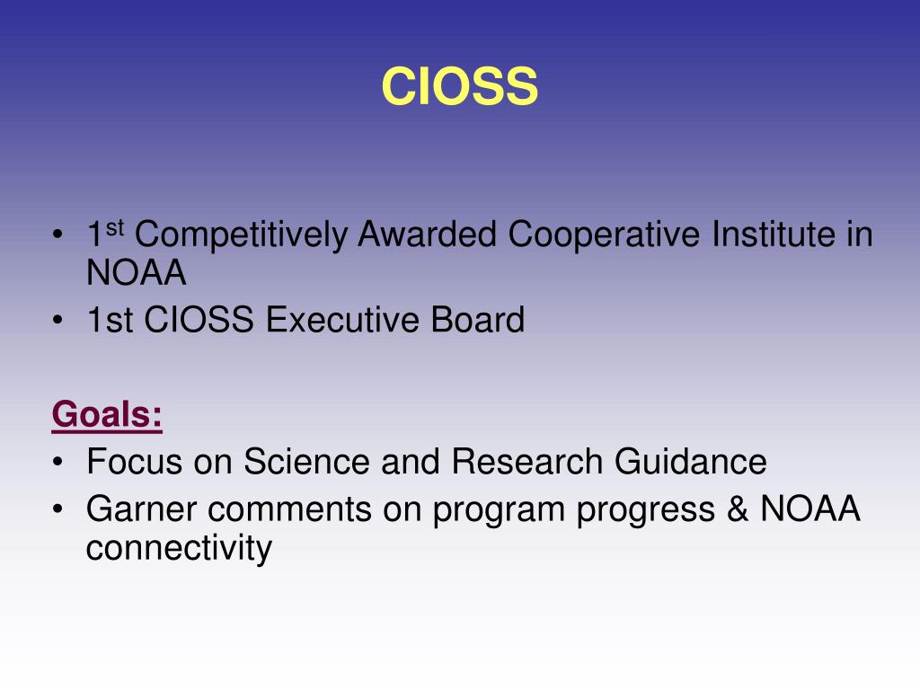 PPT - CIOSS Executive Board Al Powell Acting Director 30 August 2005 ...