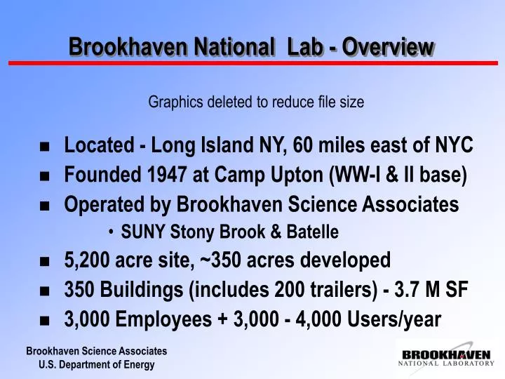 PPT - Brookhaven National Lab - Overview PowerPoint Presentation, free ...