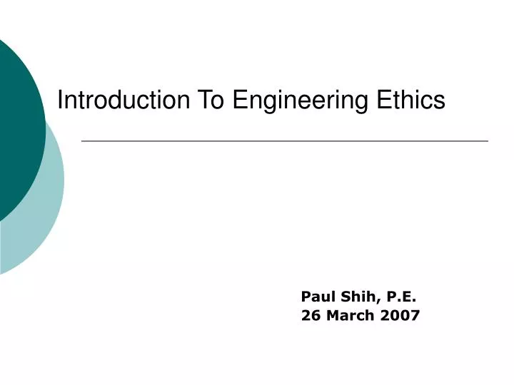 PPT - Introduction To Engineering Ethics PowerPoint Presentation, free ...