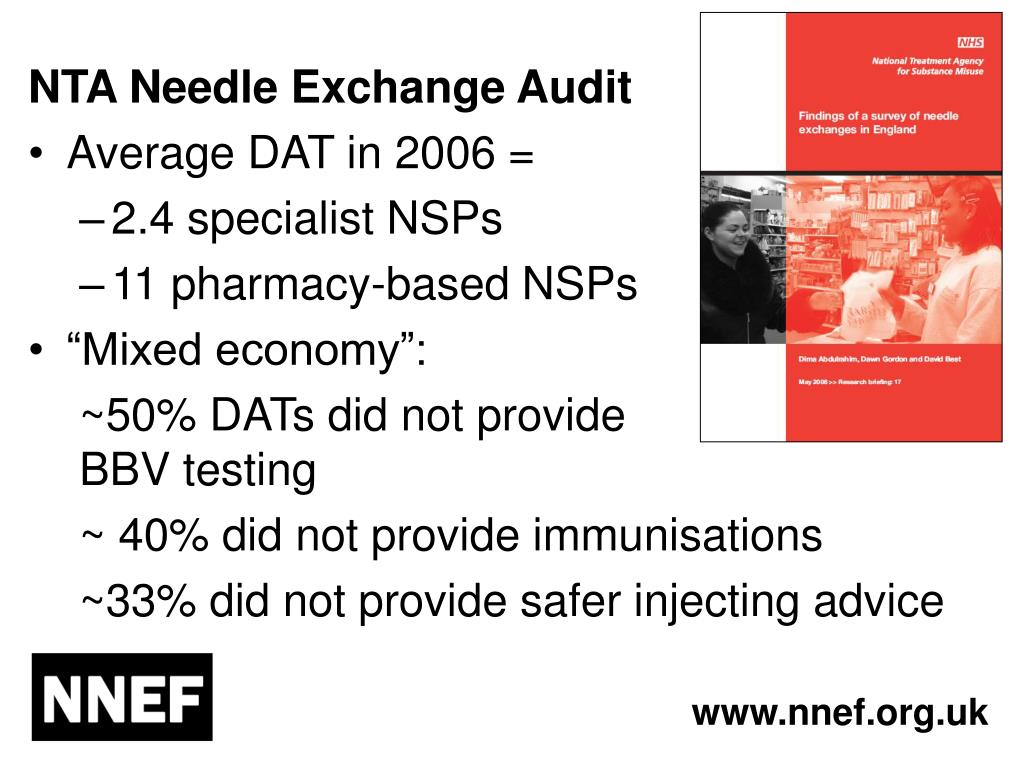 PPT - NEEDLE AND SYRINGE PROGRAMMES IN THE UK Jamie Bridge, NNEF Chair ...