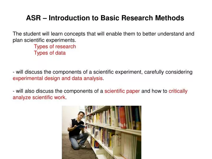 PPT - ASR – Introduction to Basic Research Methods PowerPoint Presentation - ID:4465891