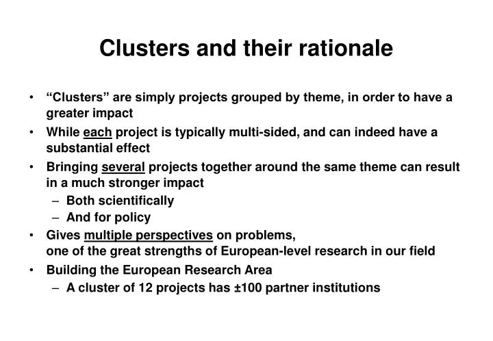 PPT - Clusters and their rationale PowerPoint Presentation, free download - ID:4471492