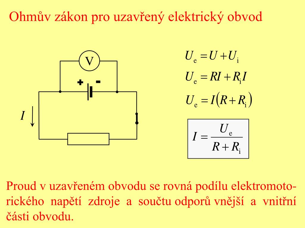 PPT - OHM Ů V ZÁKON PRO UZAVŘENÝ ELEKTRICKÝ OBVOD aneb Obvod plus ...