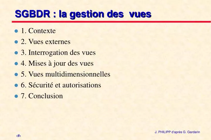 PPT - SGBDR : la gestion des vues PowerPoint Presentation, free ...