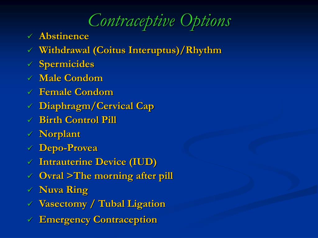 Ppt Contraceptive Options Powerpoint Presentation Free Download Id