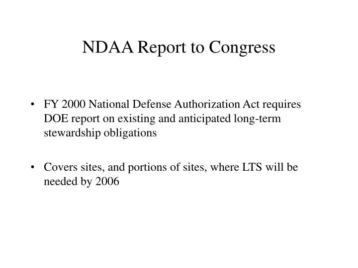 PPT - NDAA Report to Congress PowerPoint Presentation, free download ...