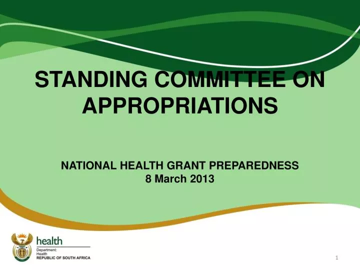 PPT - STANDING COMMITTEE ON APPROPRIATIONS PowerPoint Presentation ...