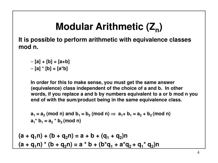 Ppt Applied Symbolic Computation Cs 300 Modular Arithmetic And The Rsa Public Key