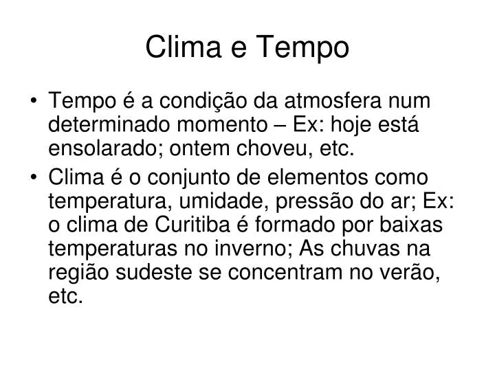 PPT - Clima e Tempo PowerPoint Presentation, free download - ID:4480302
