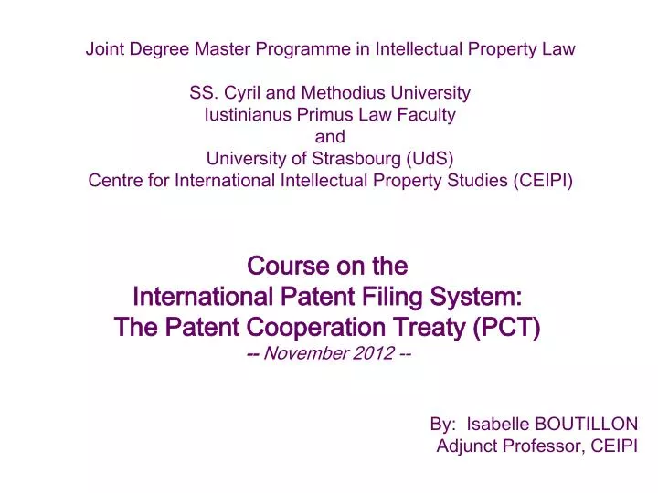 PPT - Course on the International Patent Filing System: PowerPoint ...