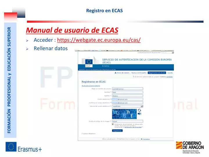 PPT - Registro en ECAS PowerPoint Presentation, free download - ID:4480414