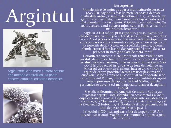 PPT - Argintul PowerPoint Presentation, free download - ID:4480428