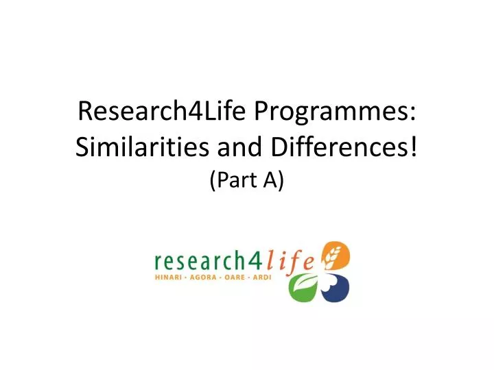 PPT - Research4Life Programmes: Similarities and Differences! (Part A ...