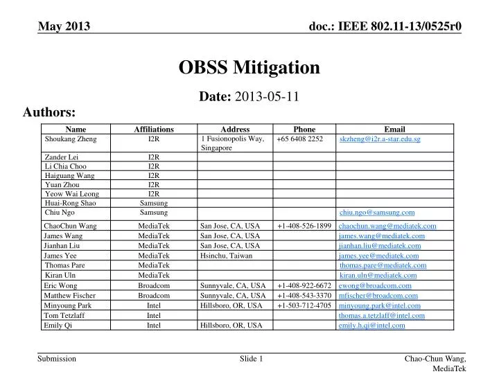 PPT - OBSS Mitigation PowerPoint Presentation, free download - ID:4483659