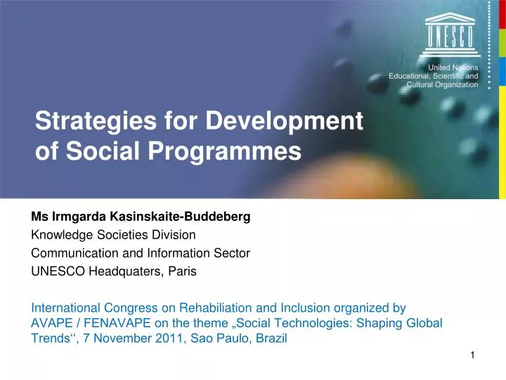 PPT - Strategies for Development of Social Programmes PowerPoint ...