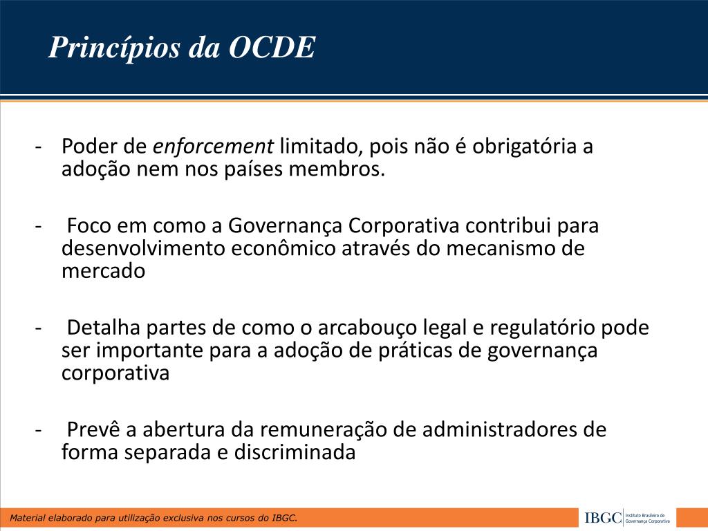 PPT - Princípios gerais de Governança Corporativa nas empresas ...
