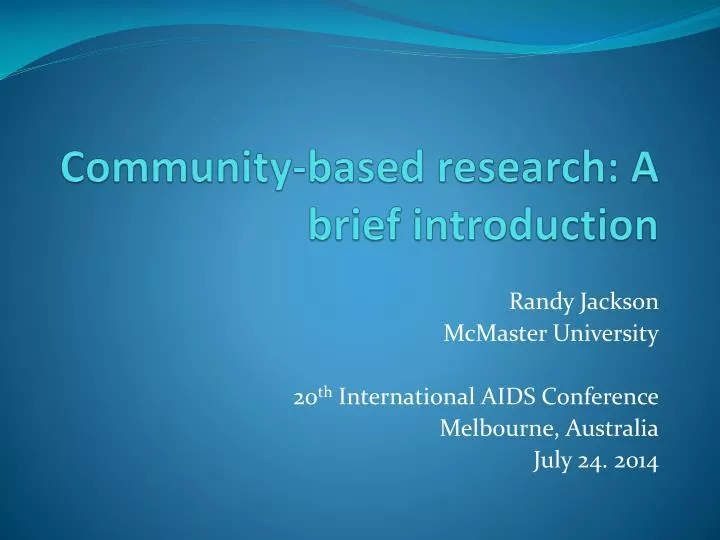 PPT - Community-based research: A brief introduction PowerPoint ...