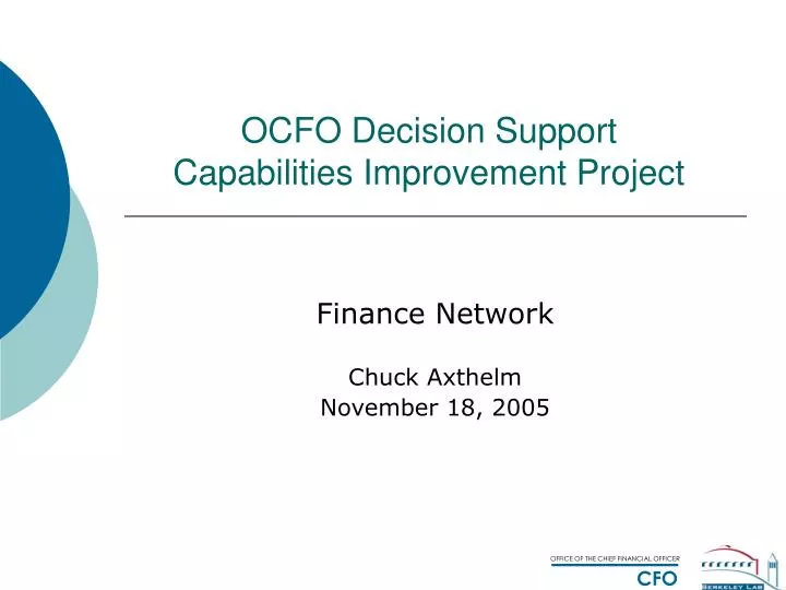 PPT - OCFO Decision Support Capabilities Improvement Project PowerPoint ...