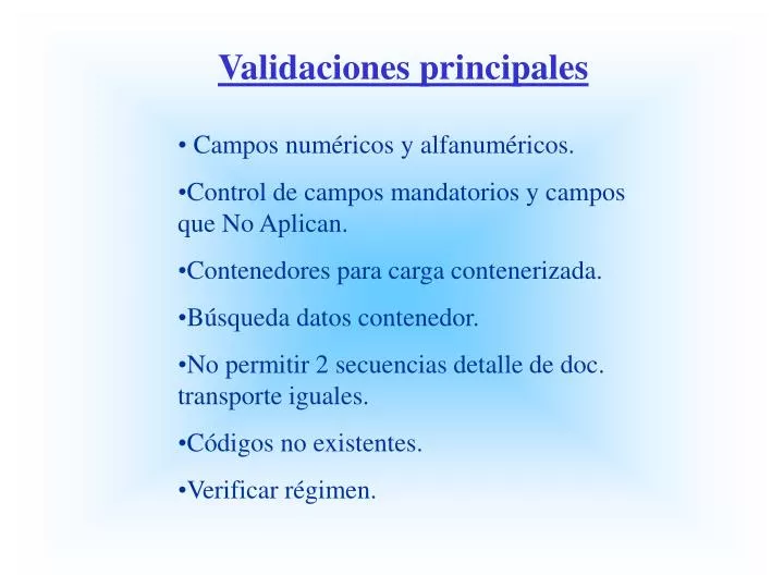 PPT - Validaciones principales PowerPoint Presentation, free download ...