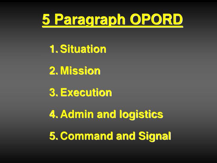 PPT - OPERATIONS ORDER (SMEAC) UT1(SCW) Godfrey PowerPoint Presentation ...