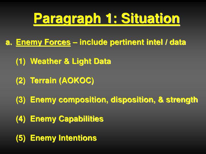 PPT - OPERATIONS ORDER (SMEAC) UT1(SCW) Godfrey PowerPoint Presentation ...