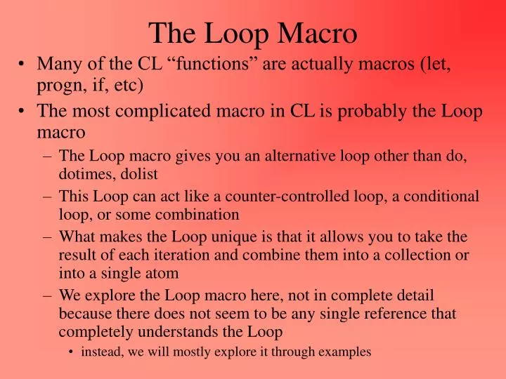 Ppt The Loop Macro Powerpoint Presentation Free Download Id4488046 