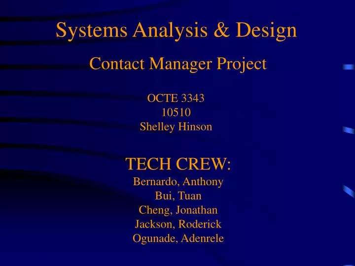 PPT - Systems Analysis & Design PowerPoint Presentation, free download ...