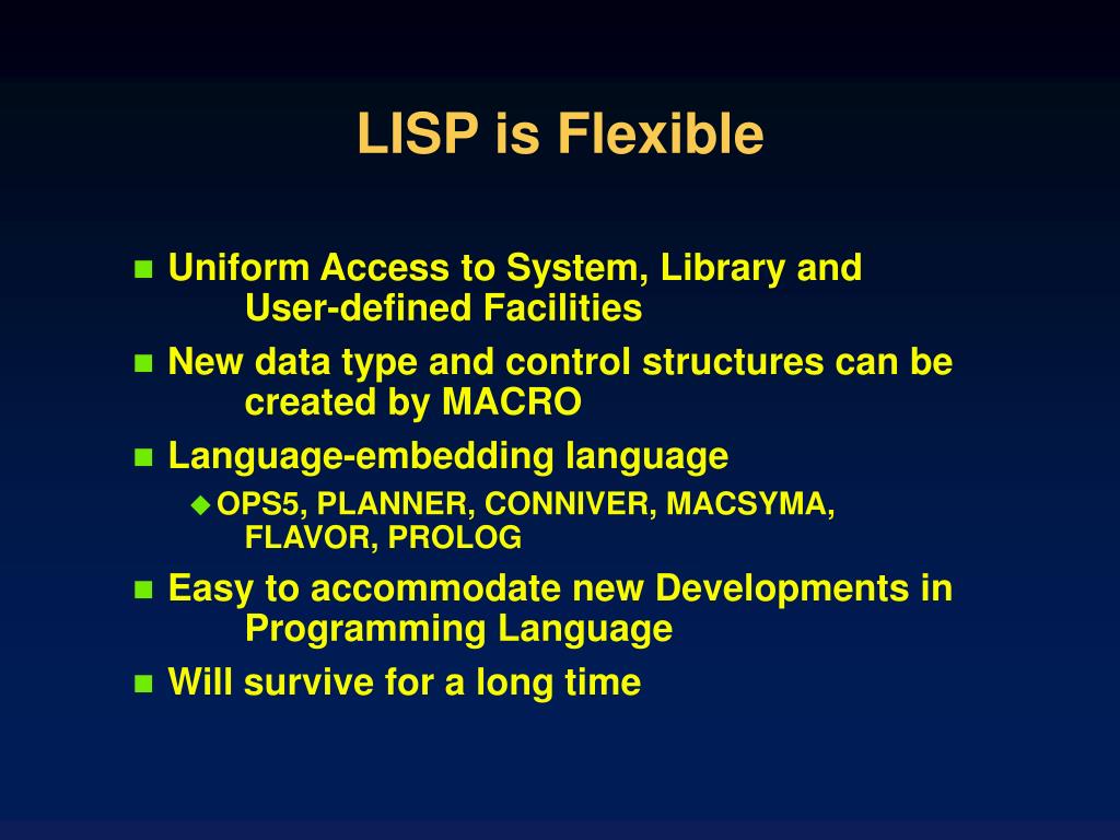 Ppt Symbolic Programming And Lisp Cs570 Lecture Notes By Jin Hyung Kim Computer Science 8759