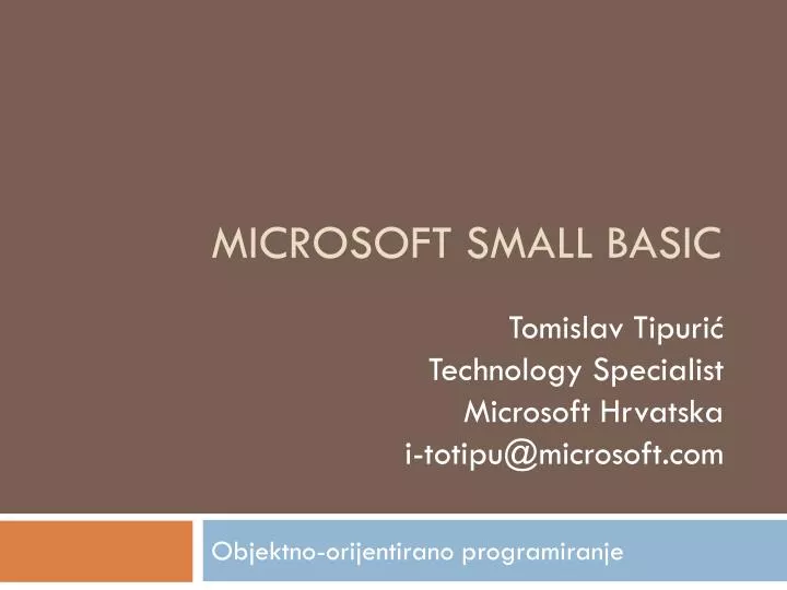 PPT - Microsoft Small Basic PowerPoint Presentation, free download - ID ...
