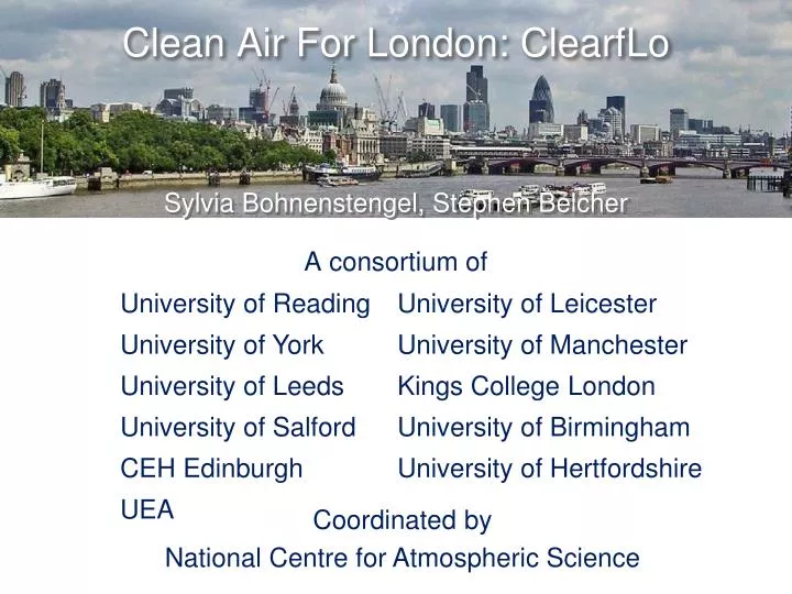 PPT - Clean Air For London: ClearfLo PowerPoint Presentation, free ...