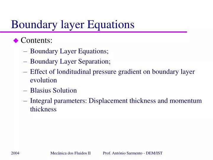 Ppt Boundary Layer Equations Powerpoint Presentation Free Download Id 4492288