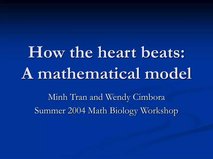 PPT - How the heart beats: A mathematical model PowerPoint Presentation ...