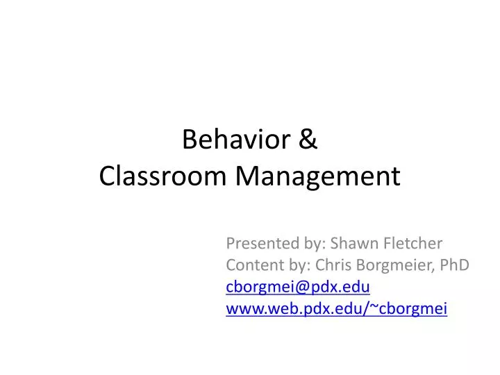 PPT - Behavior & Classroom Management PowerPoint Presentation, free ...
