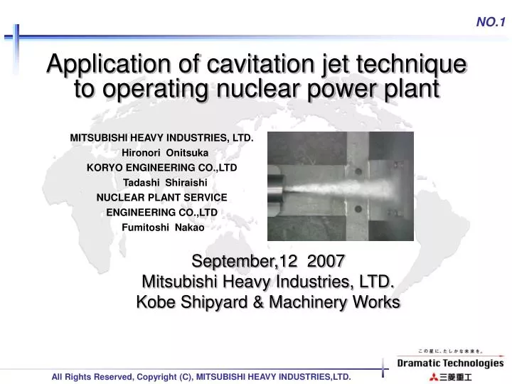 PPT - Application of cavitation jet technique to operating nuclear ...